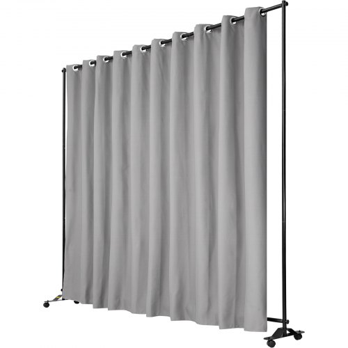 VEVOR Room Divider Kit, 8 ft x 10 ft, 4 Rolling Wheels Curtain Divider ...