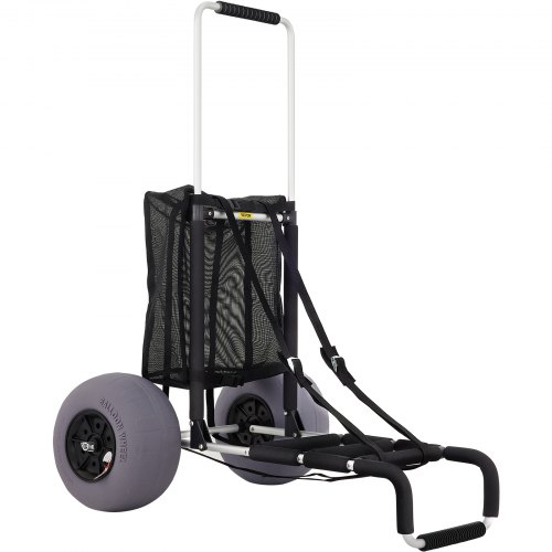 VEVOR Beach Carts for Sand, 23" x 15" Cargo Deck, w/ 13" TPU Balloon ...