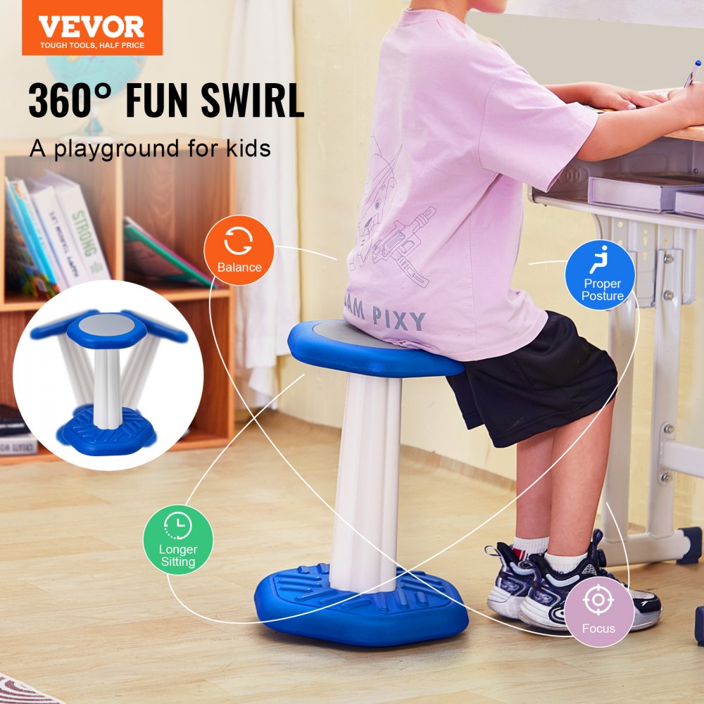 VEVOR Kids Wobble Chair (17.7-inch High), Active Chair with Sponge Cushion, Wobble Stool ...