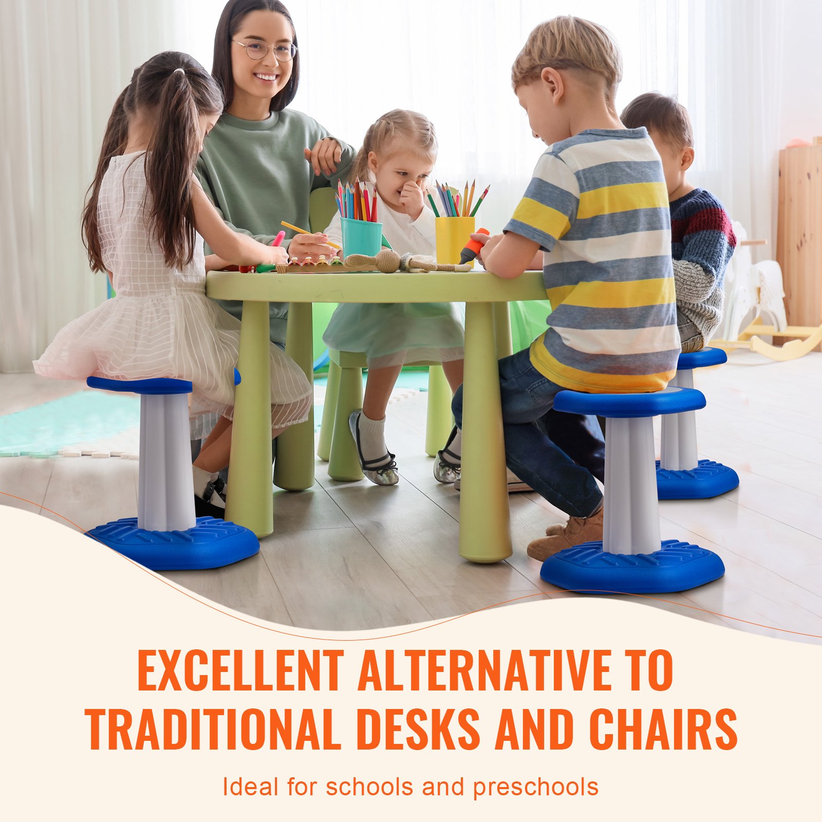 VEVOR Wobble Chair for Kids – Soft Sponge Seat, Ages 3-7