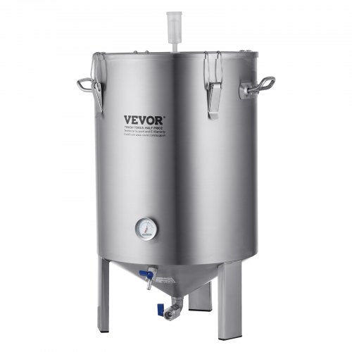 VEVOR 304 Stainless Steel Kettle, 16 GALLON Beer Brew Fermentor, Brew ...