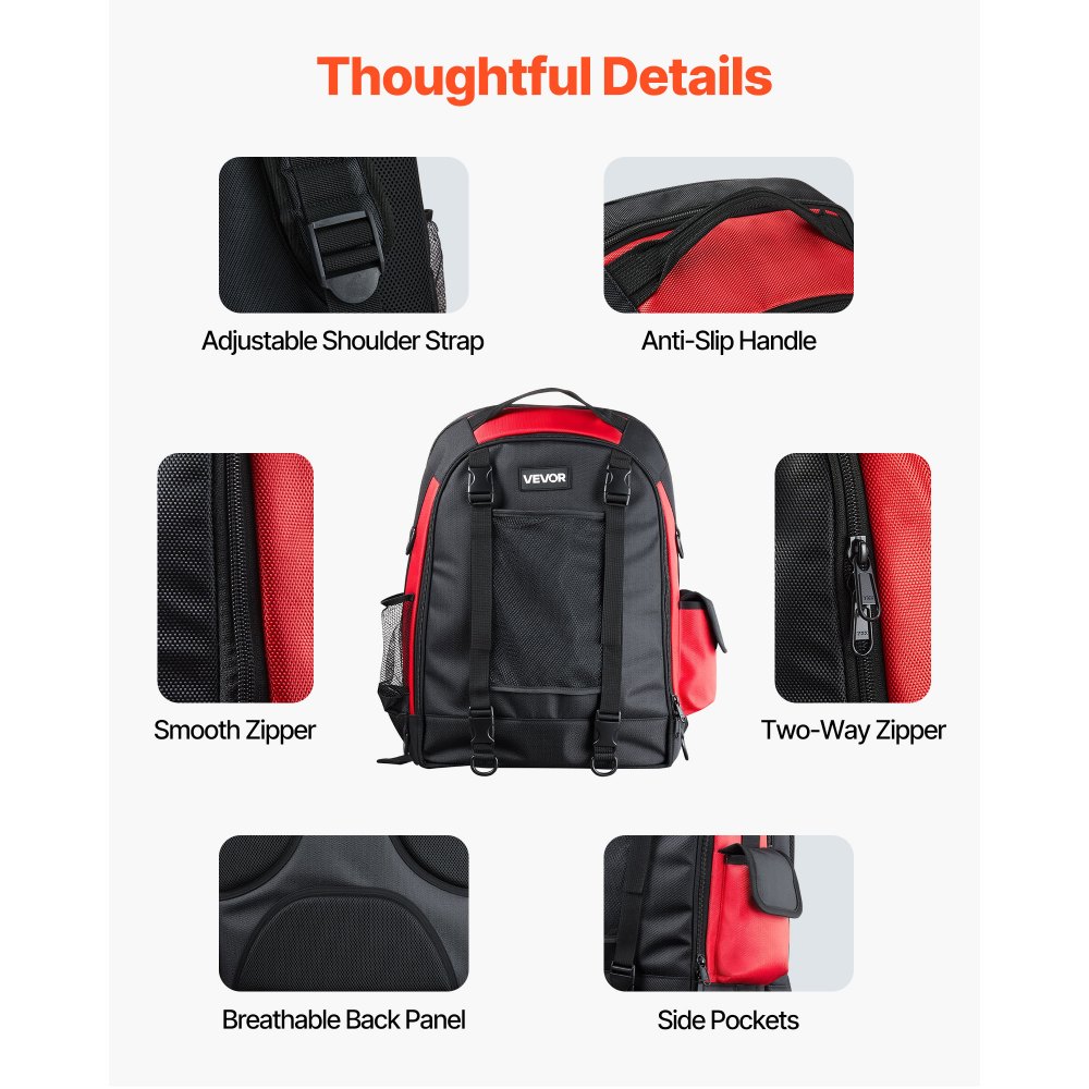 VEVOR Welder Backpack – 25.2L, 1680D, 6.7 Gal, 2 Side Pocket