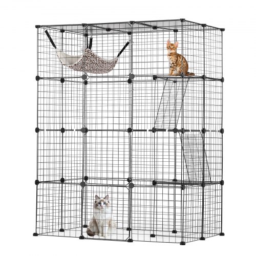Large 4-tier Cat Cage 41 x 28 x 55" Metal Wire Cat Enclosure with ...