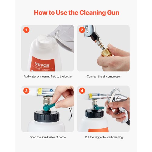 Car Cleaning Gun 6-9.2Bar High-Pressure Air Blow Gun 1L Liquid Bottle ...