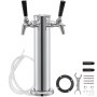 VEVOR Beer Tower, Double Adjustable Brass Faucet Kegerator Tower ...