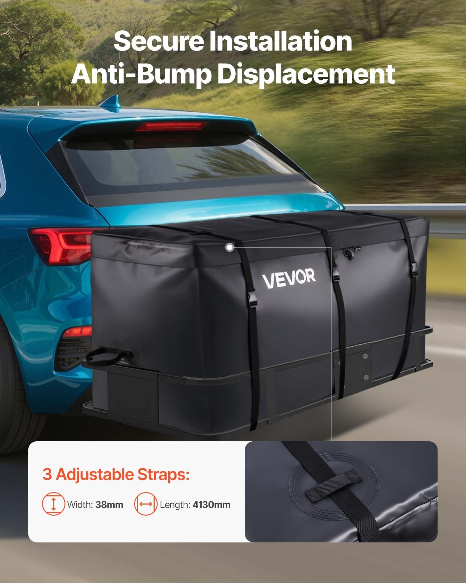 VEVOR Hitch Cargo Carrier Bag, Waterproof 840D PVC, 59.84 x 24.02 x 30. ...