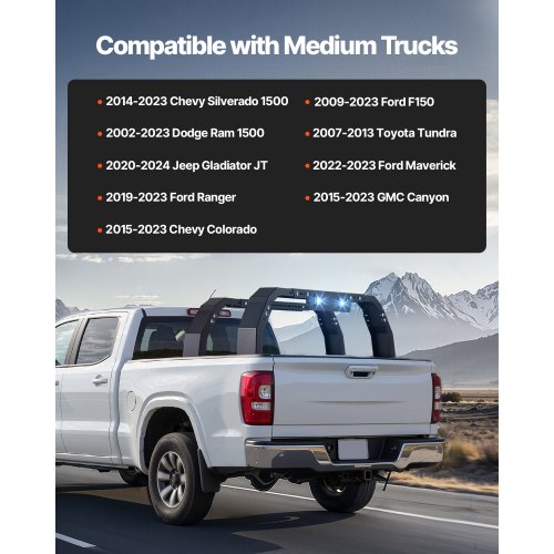 Overland Truck Bed Rack LED fit Ram 1500/Canyon/Silverado 1500/Tundra ...