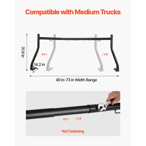 Truck Ladder Rack Universal Cargo Rack 800 lbs Capacity for Large Cargo ...