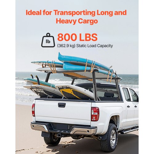 VEVOR Truck Ladder Rack Non-Drilling Bed Rack 800 lbs Capacity for ...