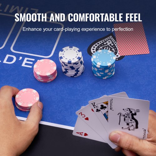 VEVOR Poker Table Top 70 x 35 Inch Poker Mat 6-8 Players Foldable with ...