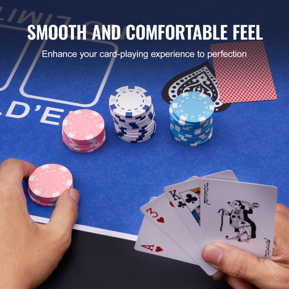 VEVOR Poker Table Top 70 x 35 Inch Poker Mat 6-8 Players Foldable with ...