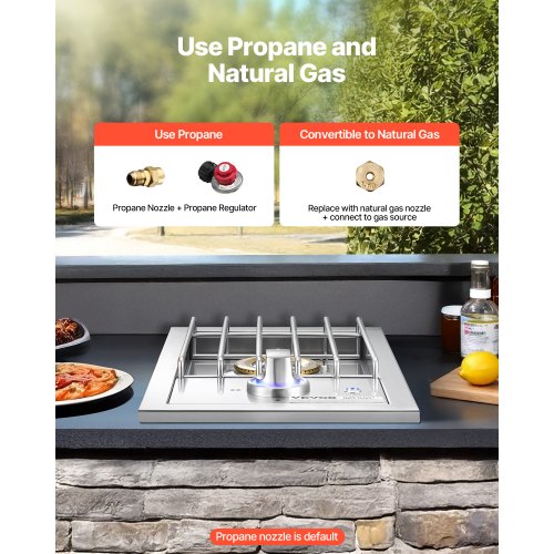 VEVOR Single Grilling Side Burner for Outdoor 17,000BTU Propane ...