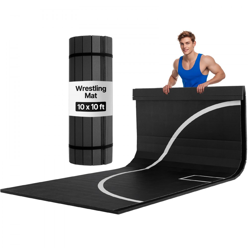 VEVOR 10x10 Wrestling Mat – Durable Foam & 2 Straps