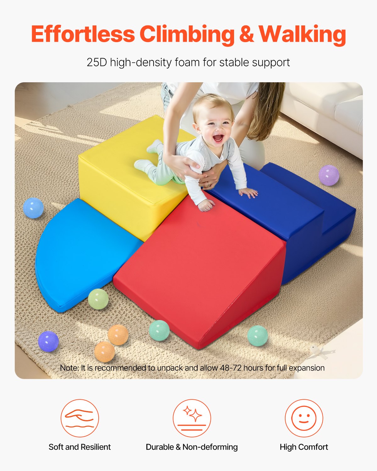 VEVOR Climbing Toys, 4-Piece Set, Foam Climbing Toys for Toddlers 6 ...
