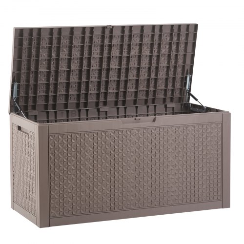 VEVOR Outdoor Storage Box, 100 Gallon Resin Deck Box, Backyard Outside ...