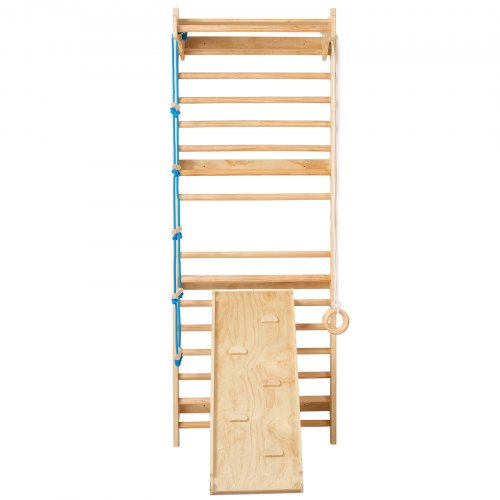 Swedish Ladder Wall Gym 5 in 1 Wooden Indoor Playground Climbing Toys ...