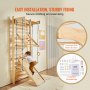 Swedish Ladder Wall Gym 8 in 1 Wooden Indoor Playground Climbing Toys ...