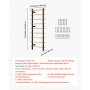 VEVOR Swedish Ladder Wall Gym, 9-Level Swedish Ladder Suspension ...