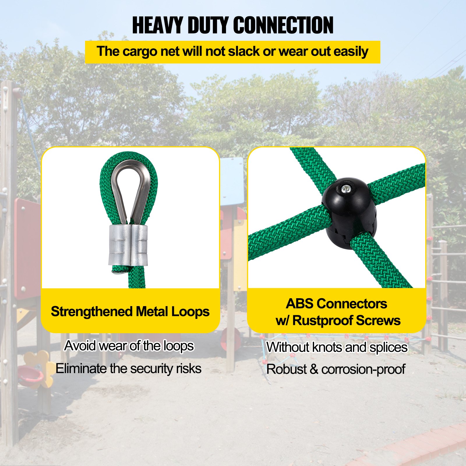 VEVOR Climbing Cargo Net, 30" x 150" Climbing Net, Polyester Playground ...