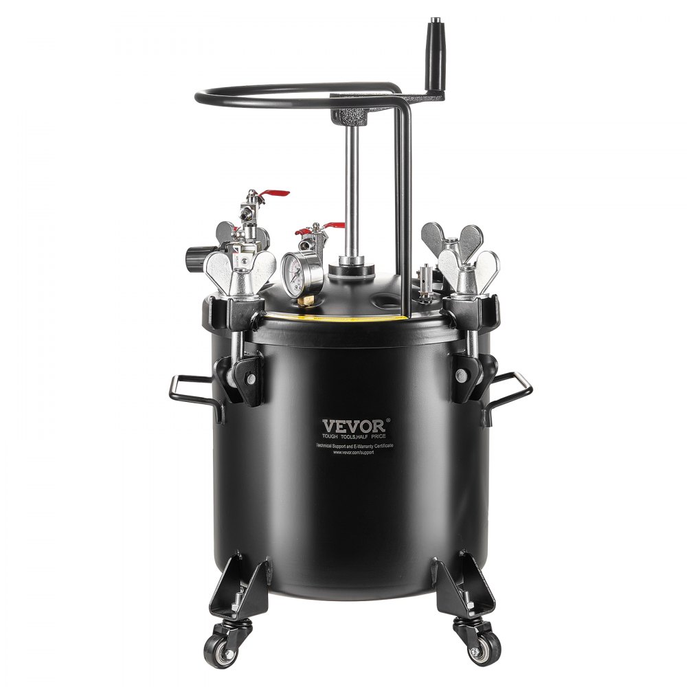 VEVOR Pressure Pot Paint Sprayer – 20L, 70 PSI, 4 Casters