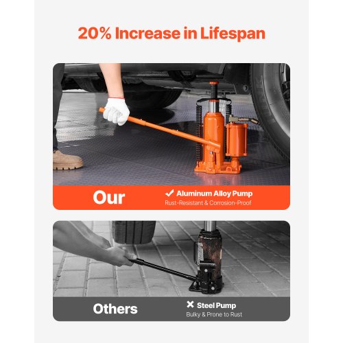 Air Hydraulic Bottle Jack 12 Ton Manual Hand Pump Automotive Car Repair ...