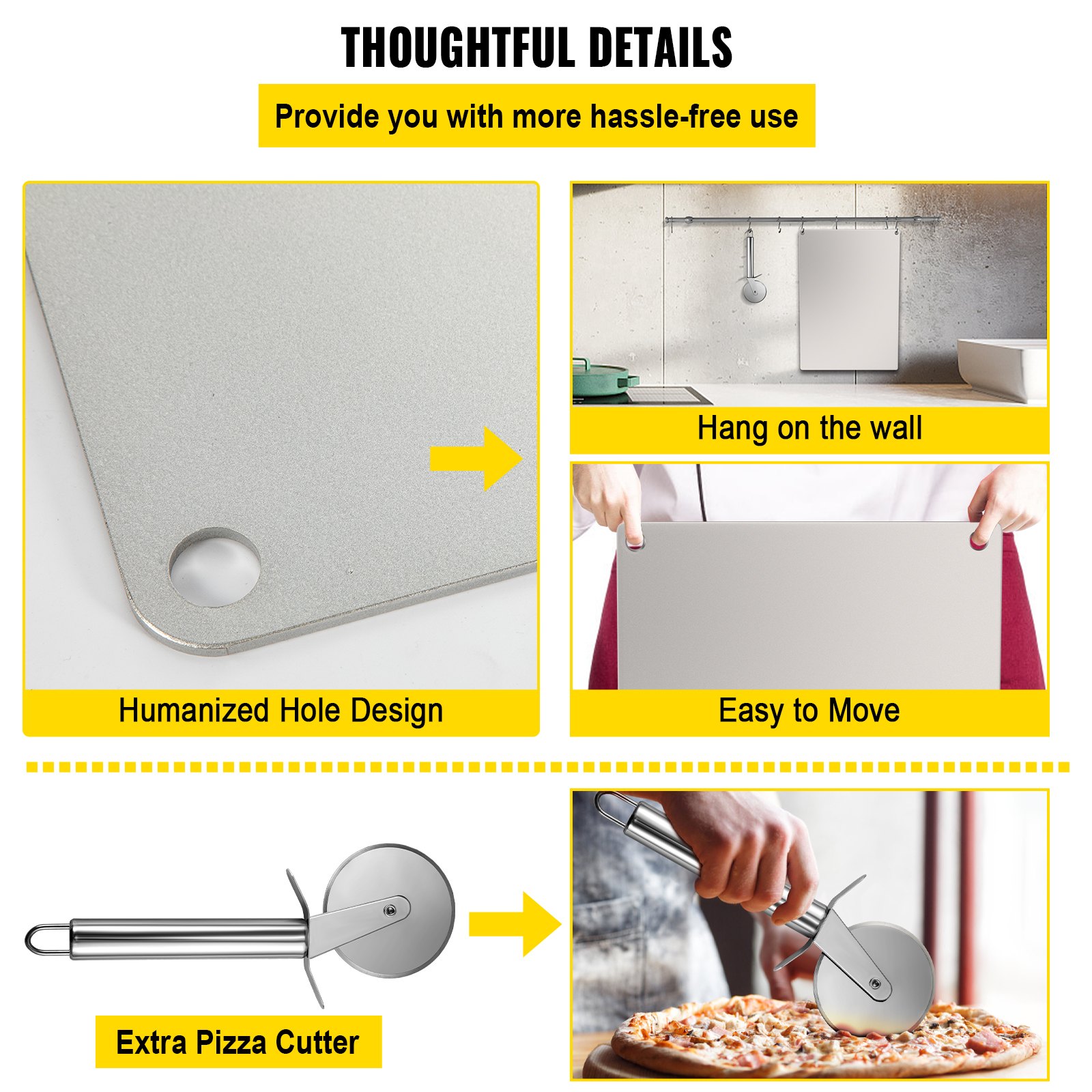 VEVOR Steel Pizza Stone for Oven, Steel Pizza Plate, A36 Steel Baking ...