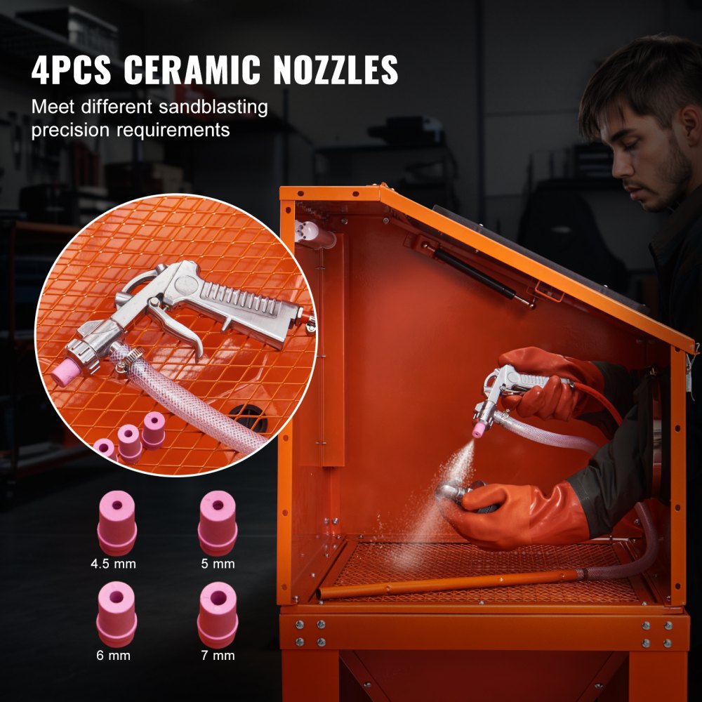 VEVOR 90 Gallon Sandblasting Cabinet with 1.8 Gallon Dust Collection ...