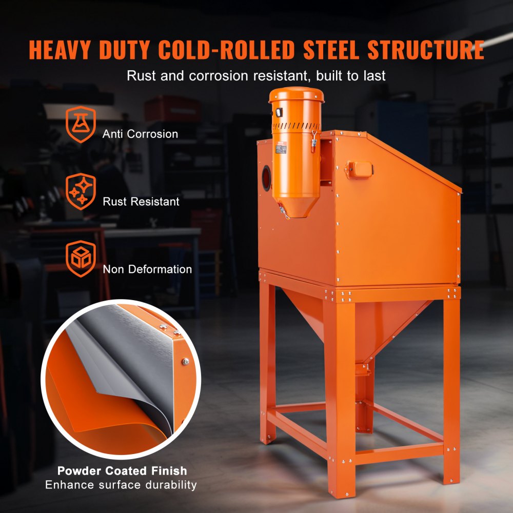 VEVOR 90 Gallon Sandblasting Cabinet with 1.8 Gallon Dust Collection ...