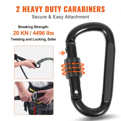 VEVOR Tree Stand Safety Rope, 9 ft/27.43M Treestand Lifeline Rope 30KN ...