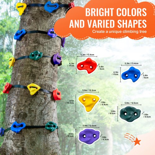VEVOR Ninja Tree Climbing Kit, 20 Tree Climbing Holds and 6 Ratchet ...