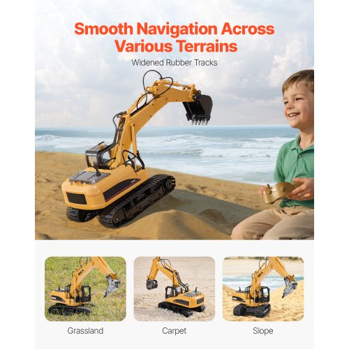 Remote Control Excavator Toy 15 Channel 1:14 Scale RC Excavator Digger ...