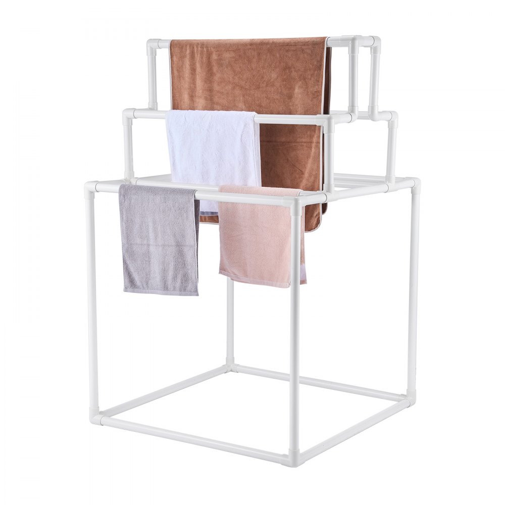 VEVOR PVC Towel Rack – 8-Bar Outdoor Pool Towel Stand