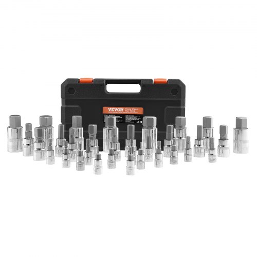 VEVOR Hex Bit Socket Set, 32-Piece, S2 Alloy Steel and Cr-V Steel ...