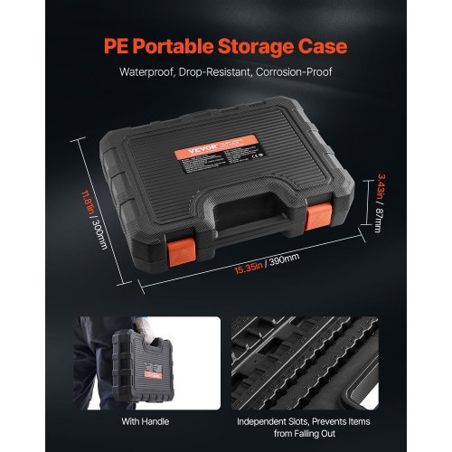 Bit Socket Set 107-Piece SAE and Metric Hex/Torx/E-Torx/Tamper-Proof ...