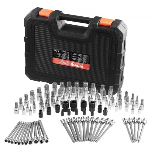 Bit Socket Set 107-Piece SAE and Metric Hex/Torx/E-Torx/Tamper-Proof/Extra Long | VEVOR AU