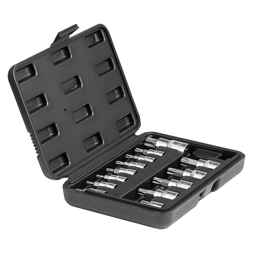 VEVOR Torx Bit Socket Set, 13-Piece Star T8 - T60 Set, S2 Alloy Steel ...