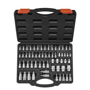 VEVOR Torx Bit Socket and External Torx Socket Set, 60-Piece T6-T70 ...