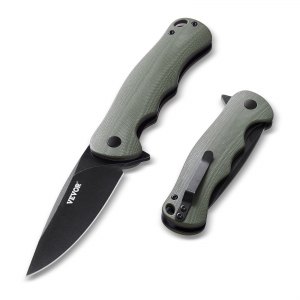 Folding Pocket Knife 3.5 in/8.8 cm D2 Steel Blade G10 Handle Pocket ...