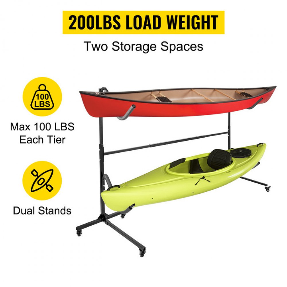 VEVOR Freestanding Kayak Storage Rack, 200 LBS Weight Capacity ...