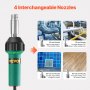 Hot Air Plastic Welder 1600W PVC TPO Vinyl Heat Gun Torch & 9 ...