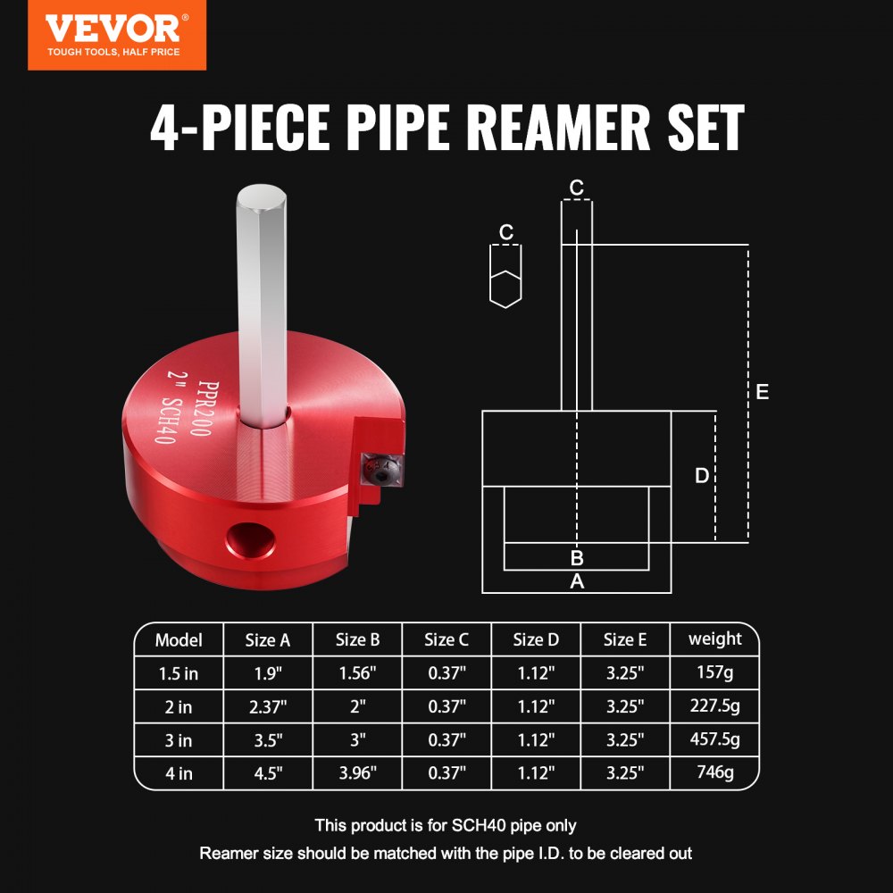 PVC Pipe Reamer Tool Pipe Fitting Socket Saver Aluminum Alloy for SCH ...