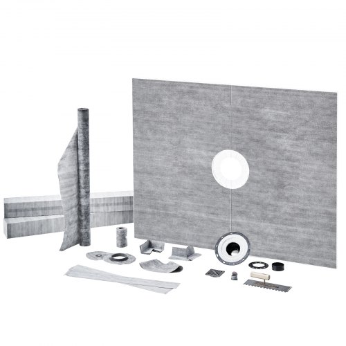VEVOR Shower Curb Kit, 60"x48" Shower Pan Kit with 2" PVC Central ...