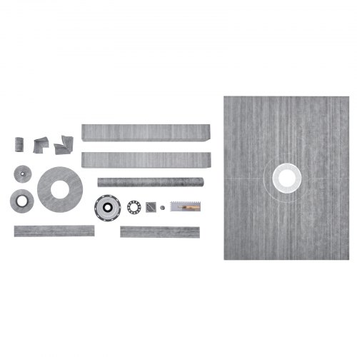 VEVOR Shower Curb Kit, 60"x48" Shower Pan Kit with 2" PVC Central ...