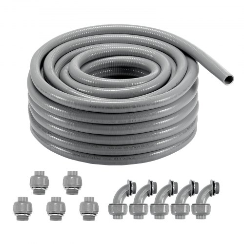 VEVOR 1/2-Inch Flexible Electrical Conduit, 100 ft, PVC Liquid-Tight ...