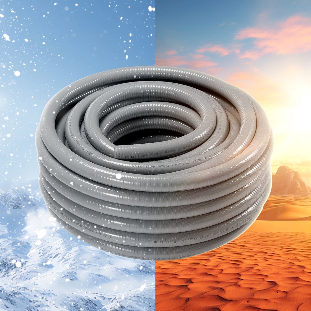 VEVOR 1/2-Inch Flexible Electrical Conduit, 100 ft, PVC Liquid-Tight ...