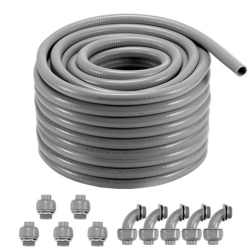 VEVOR 1-Inch Flexible Electrical Conduit, 100 ft, PVC Liquid-Tight ...