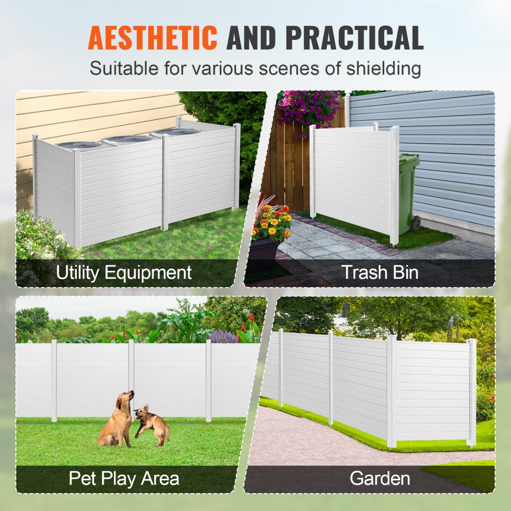 VEVOR Outdoor Privacy Screens, 50" W x 50" H Air Conditioner Fence ...