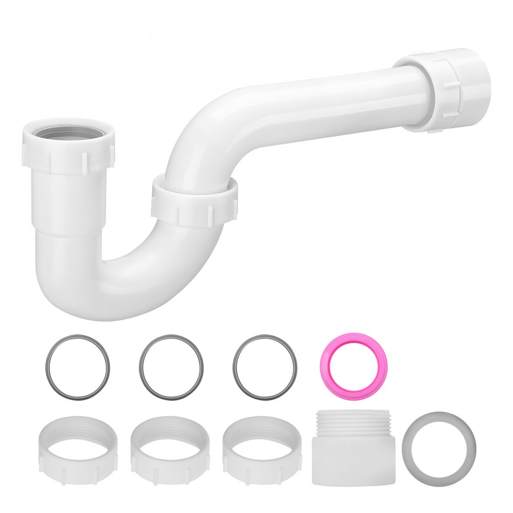 VEVOR P-Trap, 1-1/2 Inch P Trap Sink Drain Pipe Kit with Threaded ...