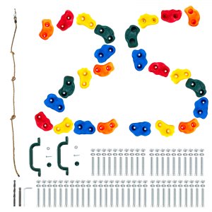 VEVOR 25 Rock Climbing Holds Climbing Rocks with Knotted Rope Handles ...