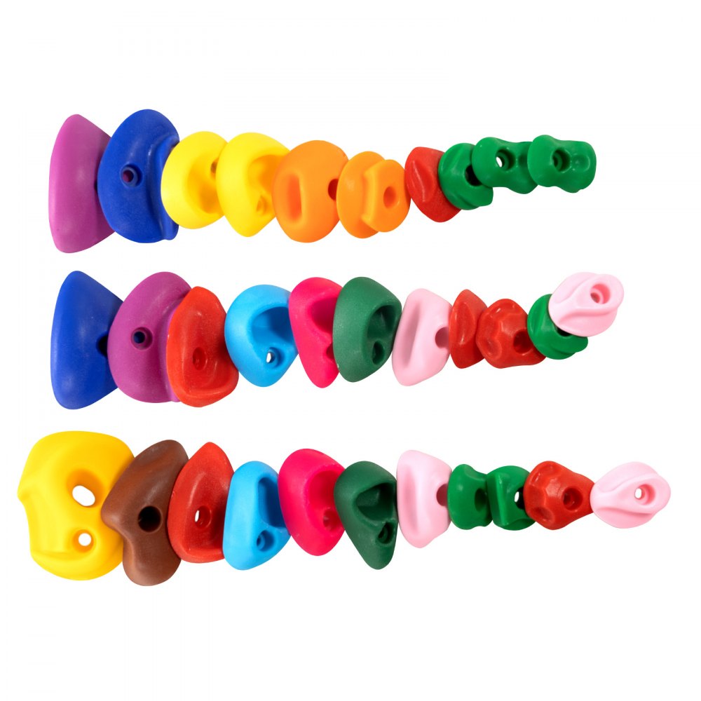 VEVOR 32 Rock Climbing Holds, Multi-Size and Multi-Colored Climbing ...